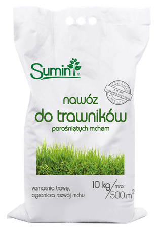 Nawóz Do Trawy Z Mchem - 10 kg (worek) - Antymech Sumin Optymalny Skład - Sklep Ogrodnika Amatora